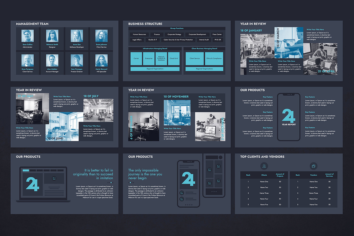 Year Report Powerpoint, a Presentation Template by JetzTemplates ...