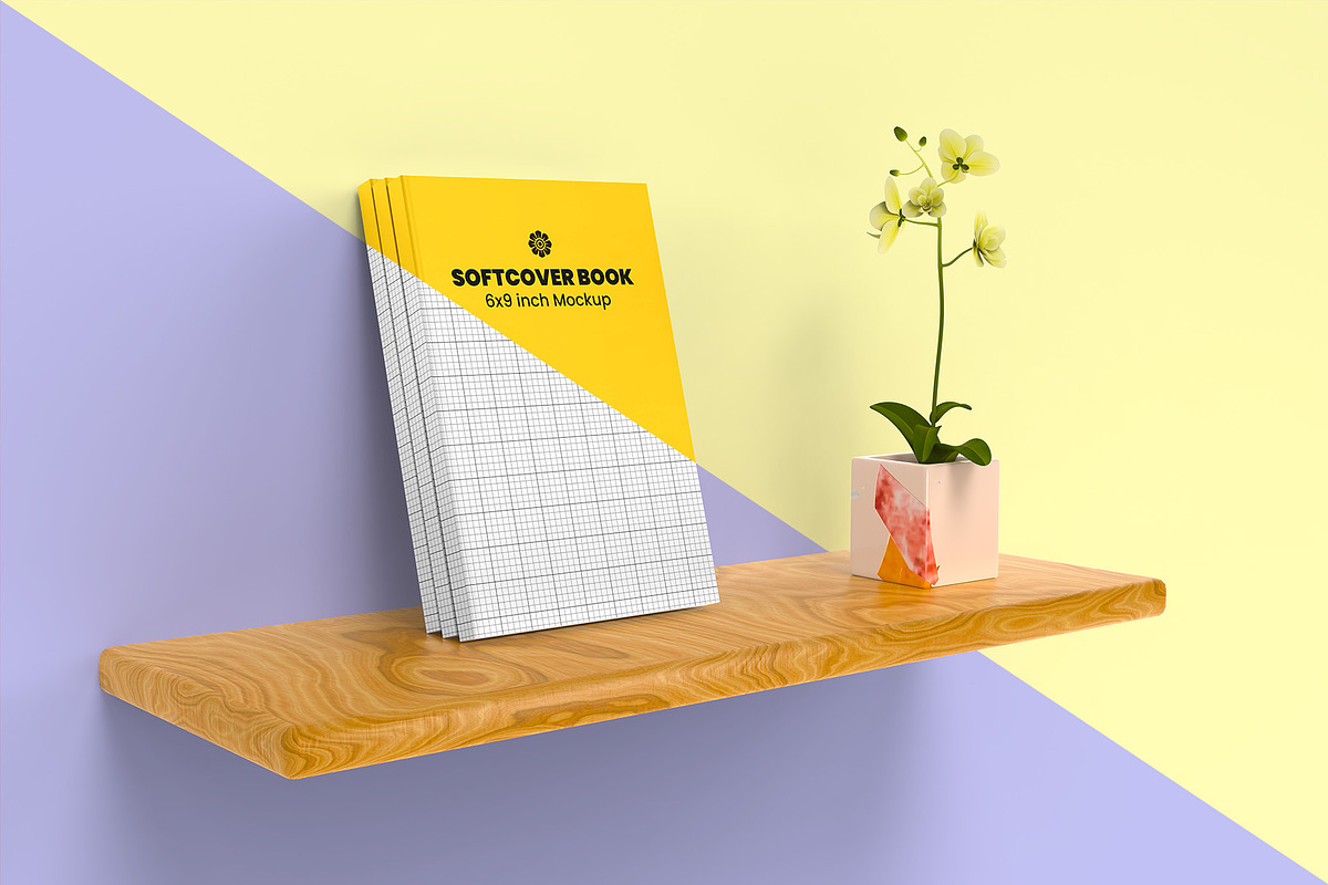 Softcover Book 6x9 inch Mockup, a Print Template by Illusiongraphic