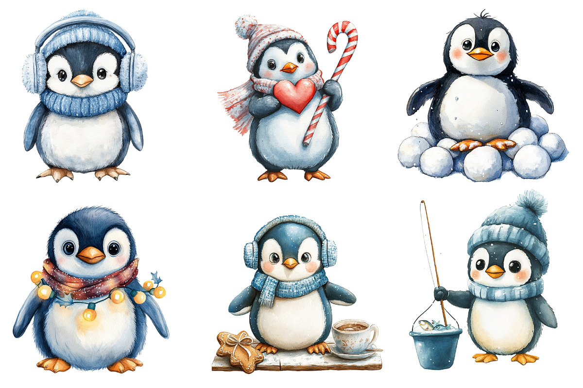 Winter Penguin Clipart PNG, an Illustration by Dream Creation