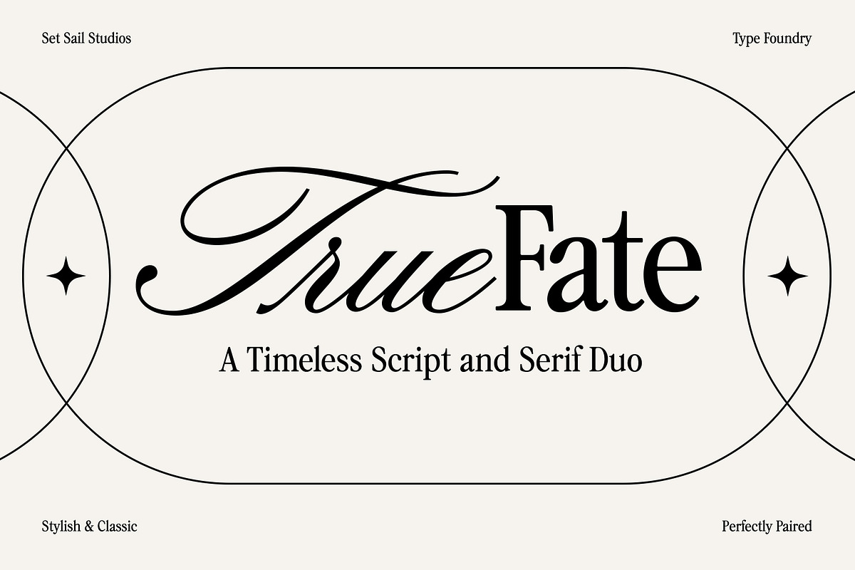 True Fate Script & Serif Font Duo, a Script Font by Sam Parrett