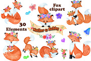 Watercolor Fox clipart, an Animal Illustration by vivastarkids