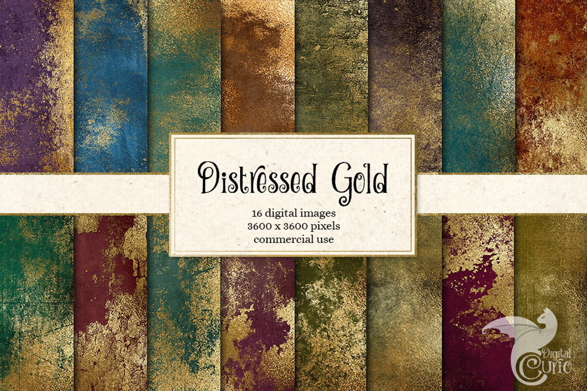 Distressed Gold Textures, a Texture Graphic by Digital Curio