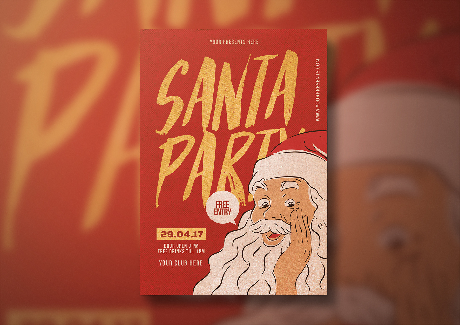 Santa party Flyer, a Flyer Template by lilyshop