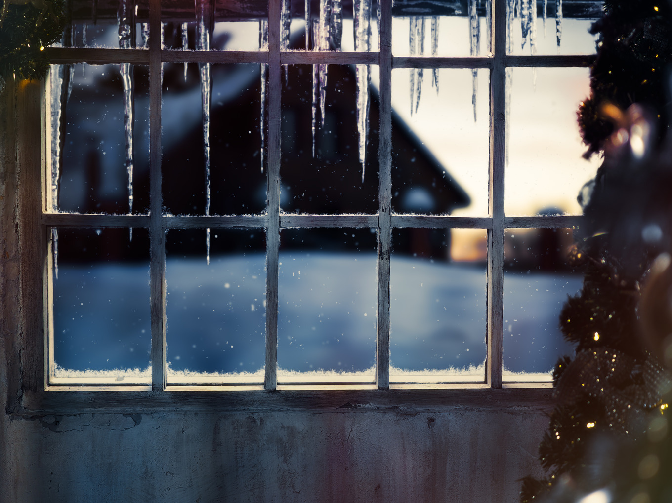 Snowy Wooden Window | Architecture Stock Photos ~ Creative Market