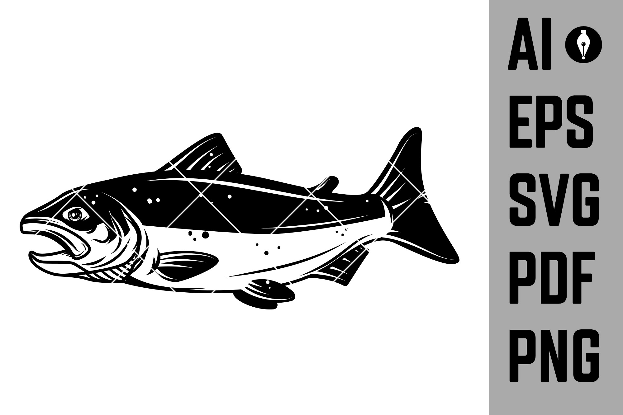 Salmon fish icon SVG, an Icon by Vectorhight