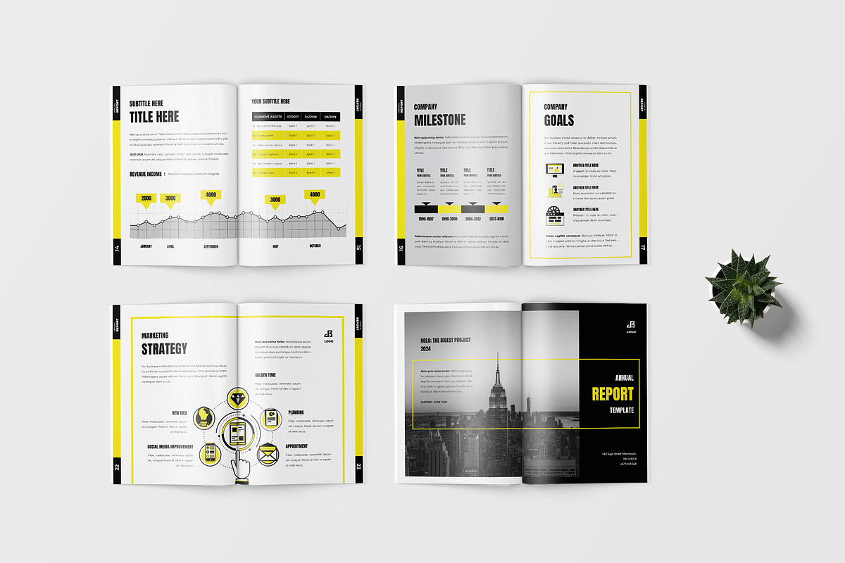 Yellow - Annual Report Template, a Brochure Template by TMint Play