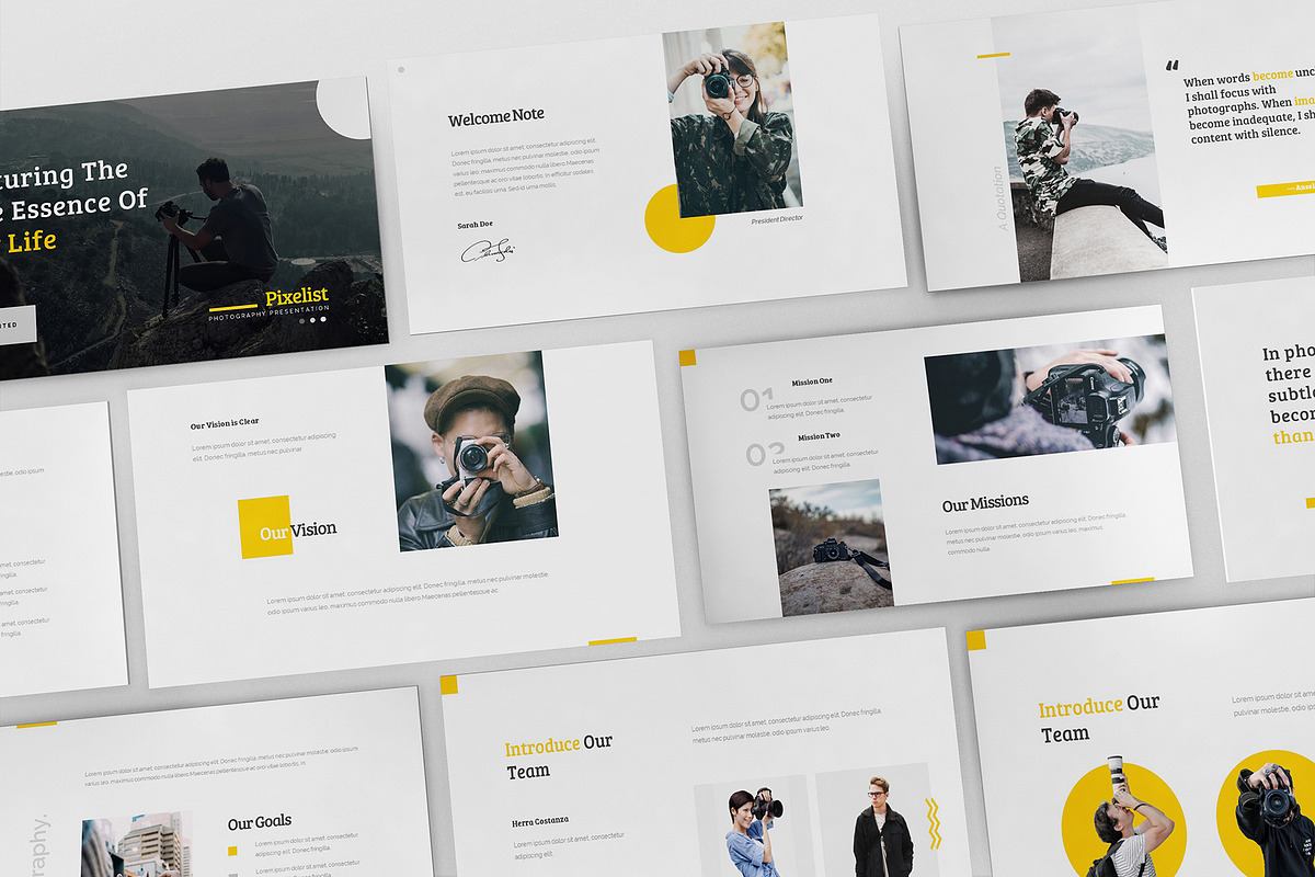 Pixelist - Photography Powerpoint, a Presentation Template by Giant Design