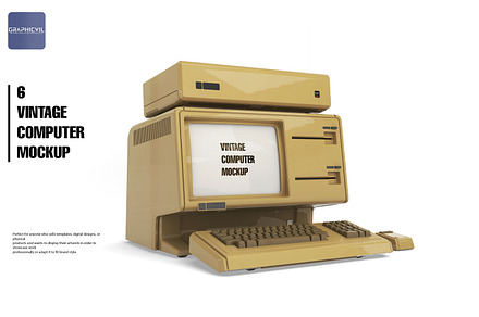 Vintage Computer Mockup, a Mac Mockup by mock-ups