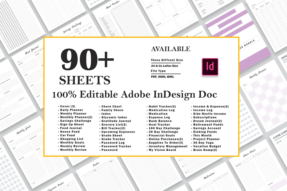 Ultimate Planner Bundle Pack Vol.44, a Stationery Template by Design Zone