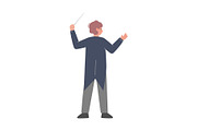 Back View of Man Conductor on Stage | People Illustrations ~ Creative ...