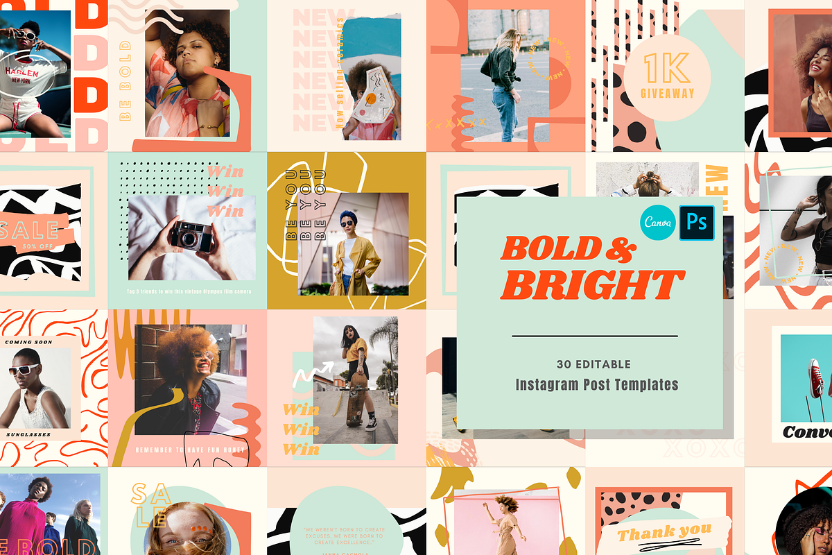 Bold & Bright Insta Post Templates, a Social Media Template by ...