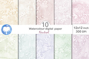 Watercolor Digital Paper - Neutral, a Texture Graphic by AqwaColor