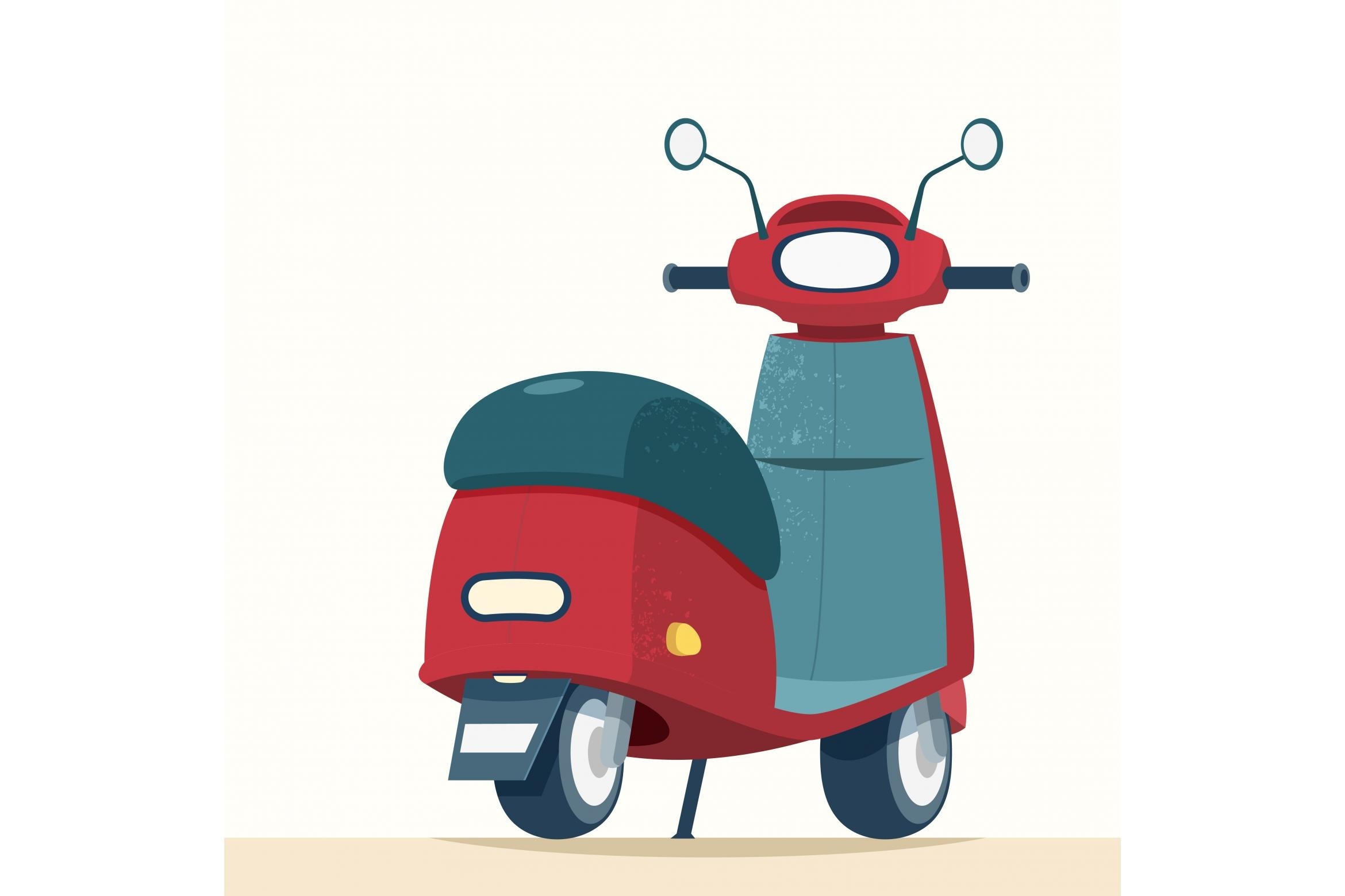 Trendy scooter from rear view | Object Illustrations ~ Creative Market