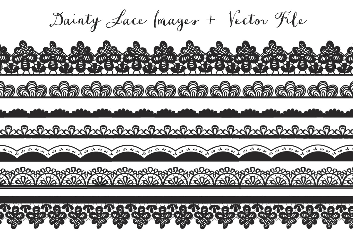 Borders Lace Clip Art, a Decorative Illustration by FIELDandFOUNTAIN