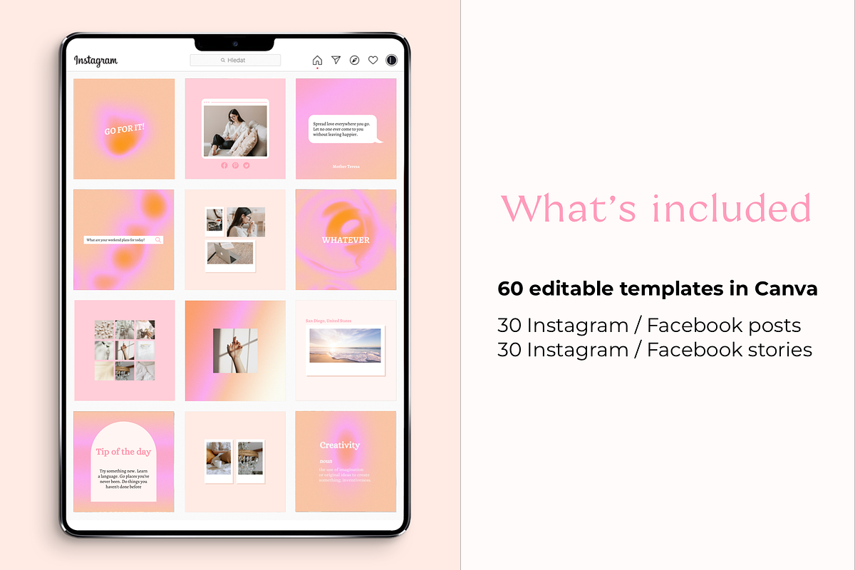 Pink Instagram Template, a Social Media Template by Bonumo