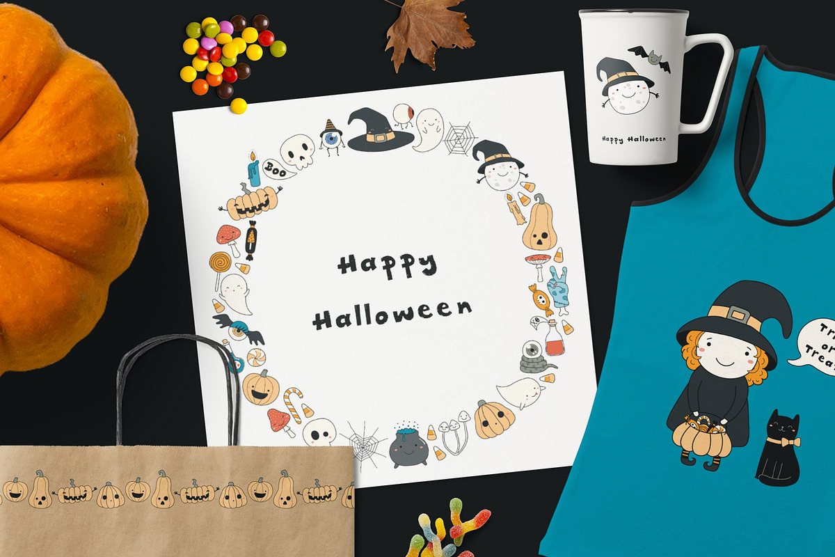 Kawaii Halloween Kids Vector Graphic, a Seasonal Illustration by ...