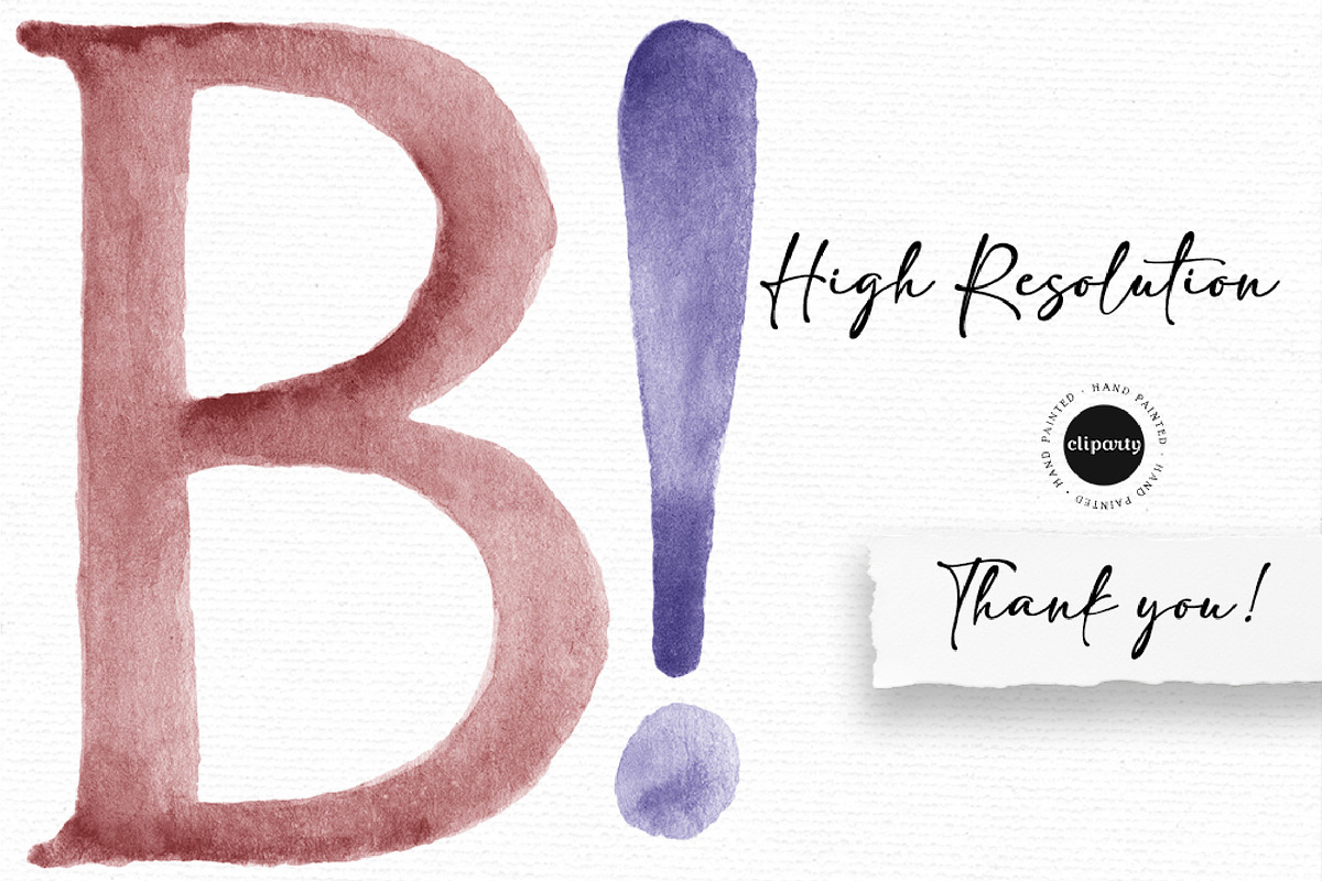 Watercolor Alphabet Clipart | Creative Market