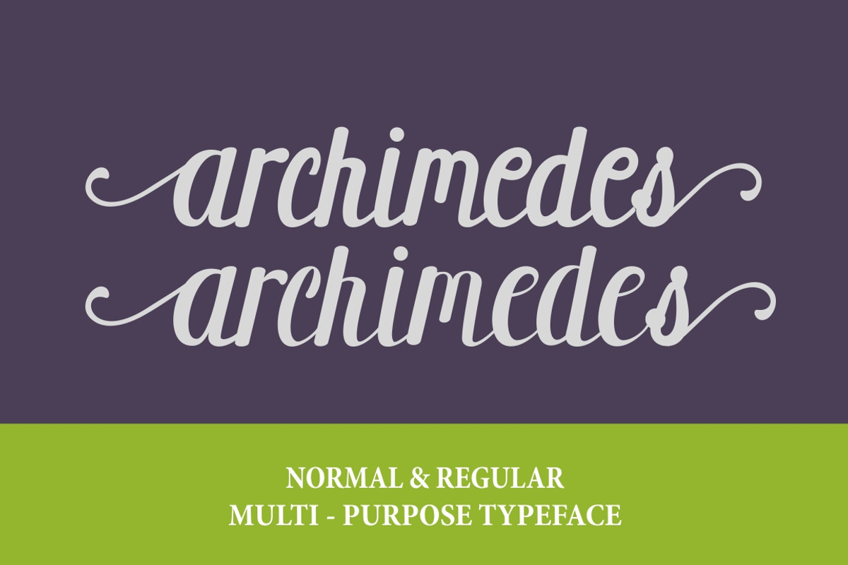 Archimedes Script, a Script Font by Genesis Lab