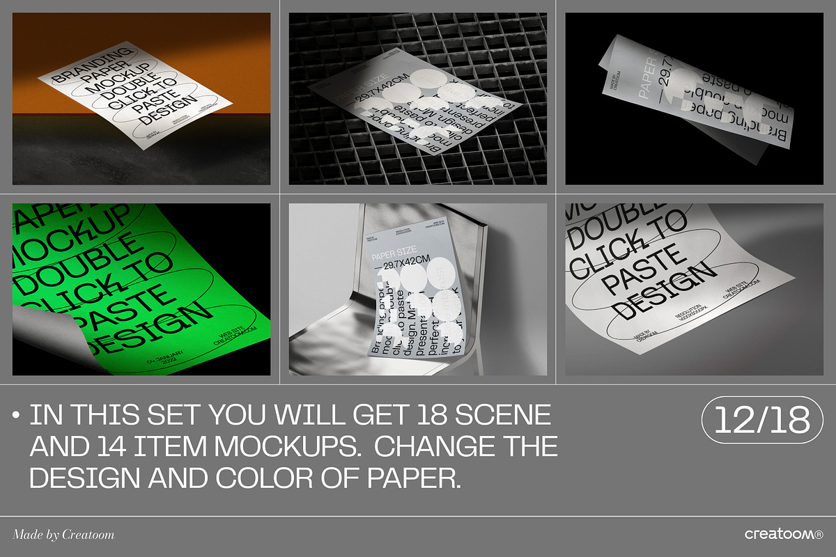 (32) Poster & Paper mockups, a Mockup by Creatoom