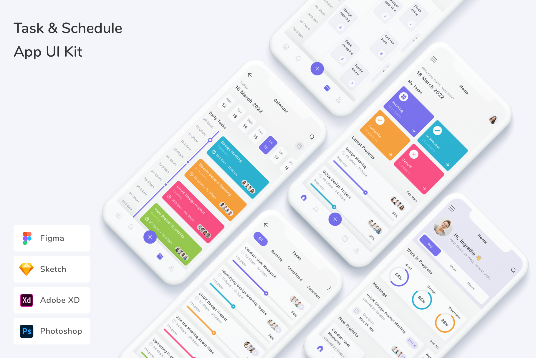 Task & Schedule App UI Kit, an UI Kit Template by Betush | Creative Market
