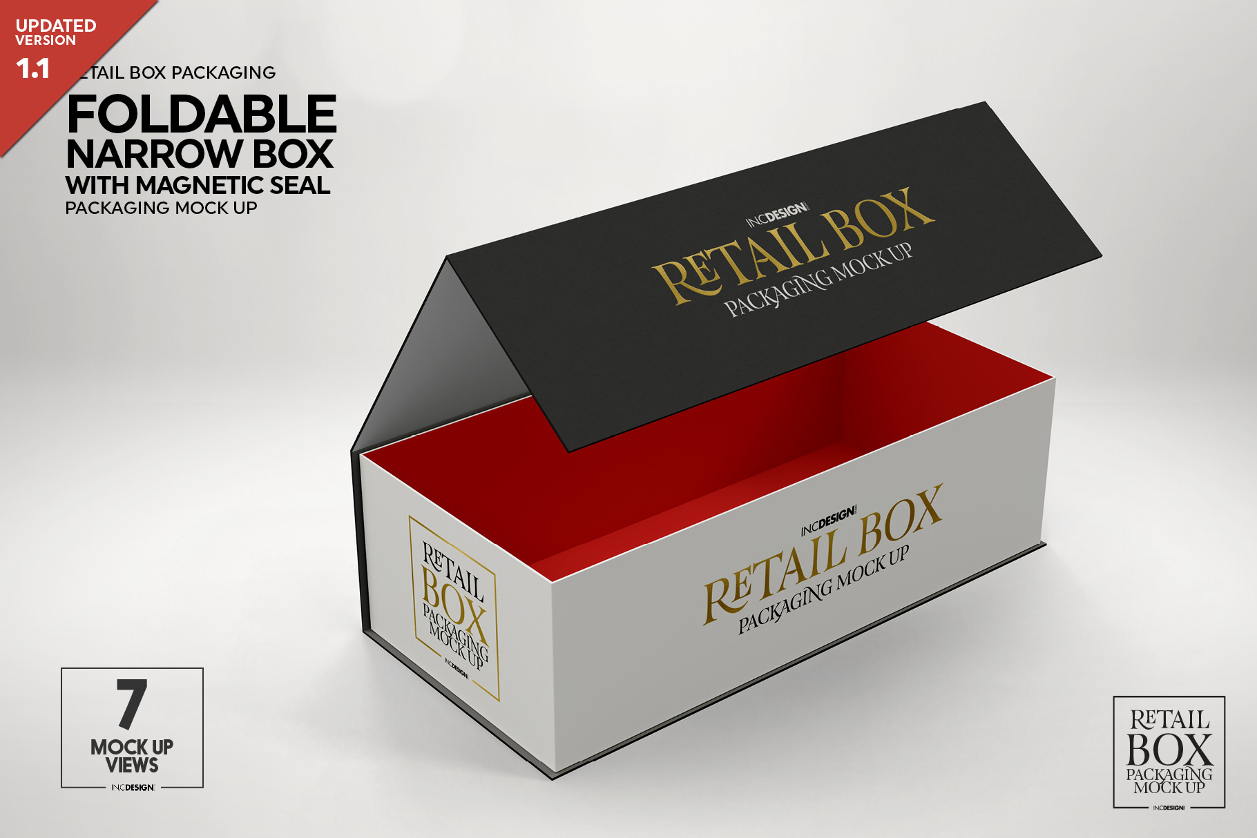 Foldable Box Magnetic Seal Mockup, a Packaging Mockup by INCDesign