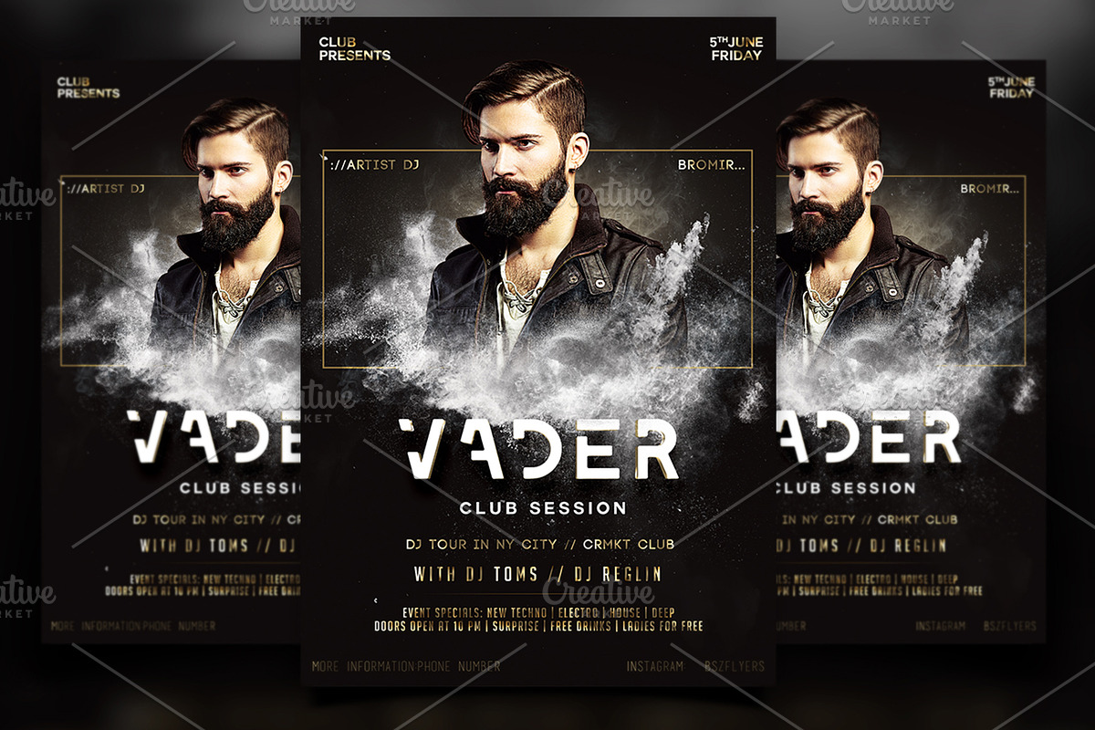 Artist Dj Poster Set, a Flyer Template by Basez Flyers