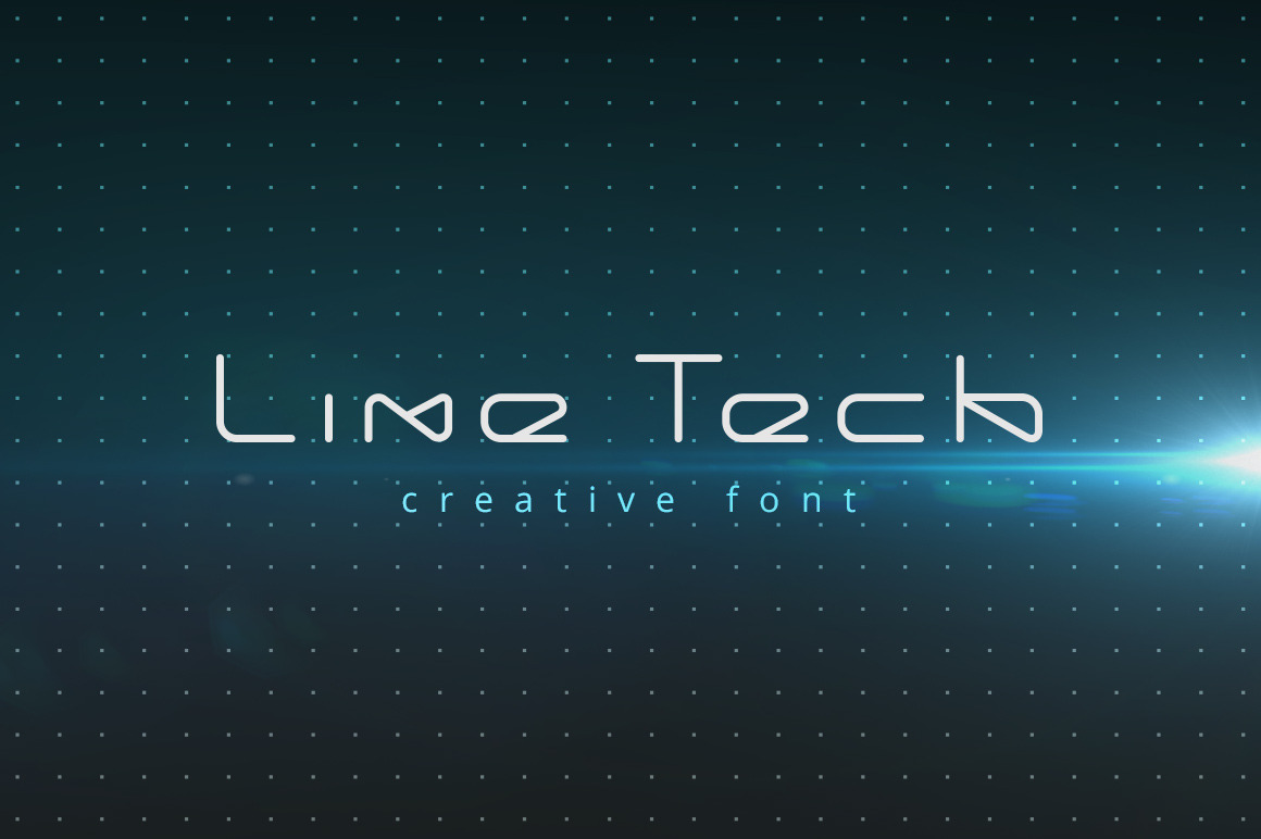 LineTech futuristic technology font, a Sans Serif Font by Sentavio
