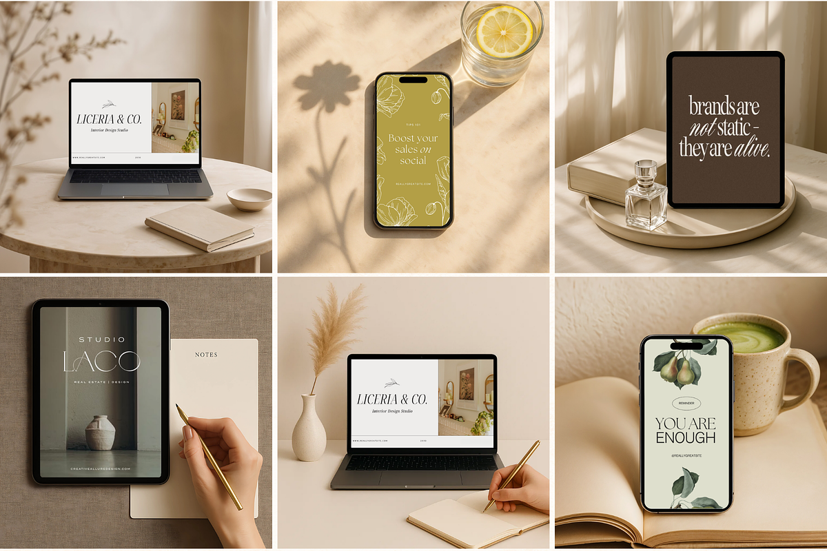 Digital Device Mockups Canva | Creative Market