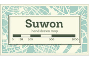 Suwon South Korea City Map in Retro | Transportation Illustrations ...