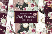 Paris digital paper, romantic papers, a Pattern Graphic by Collart Studio