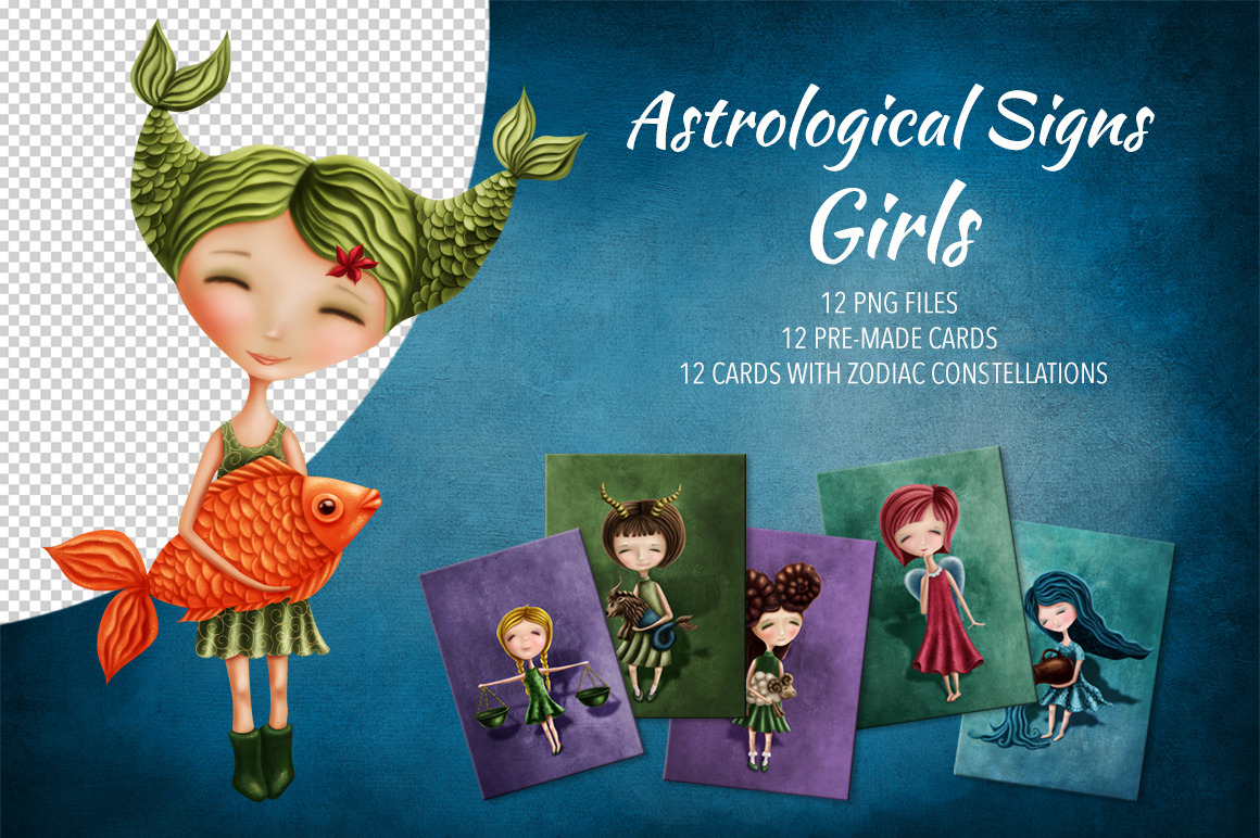 Astrological Signs Girls, an Illustration by EleSArtDesign