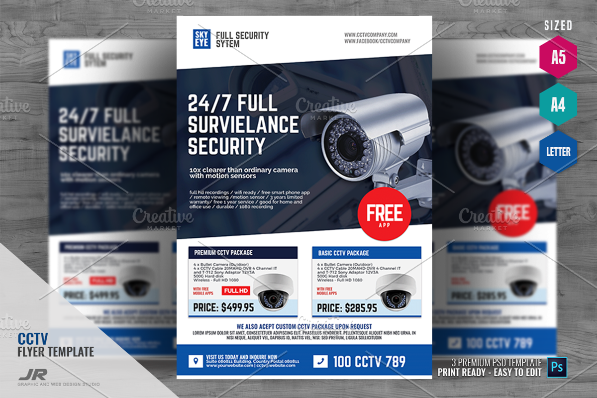 CCTV Surveillance Camera Shop Flyer, a Flyer Template by PSDPixel