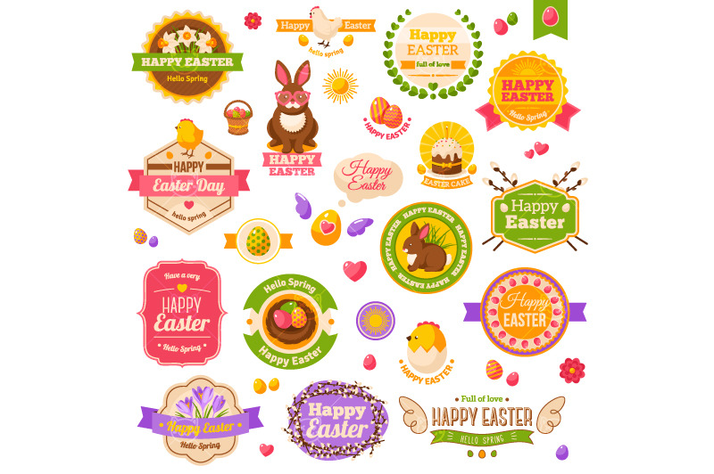 Easter Labels, an Animal Illustration by kotoffei