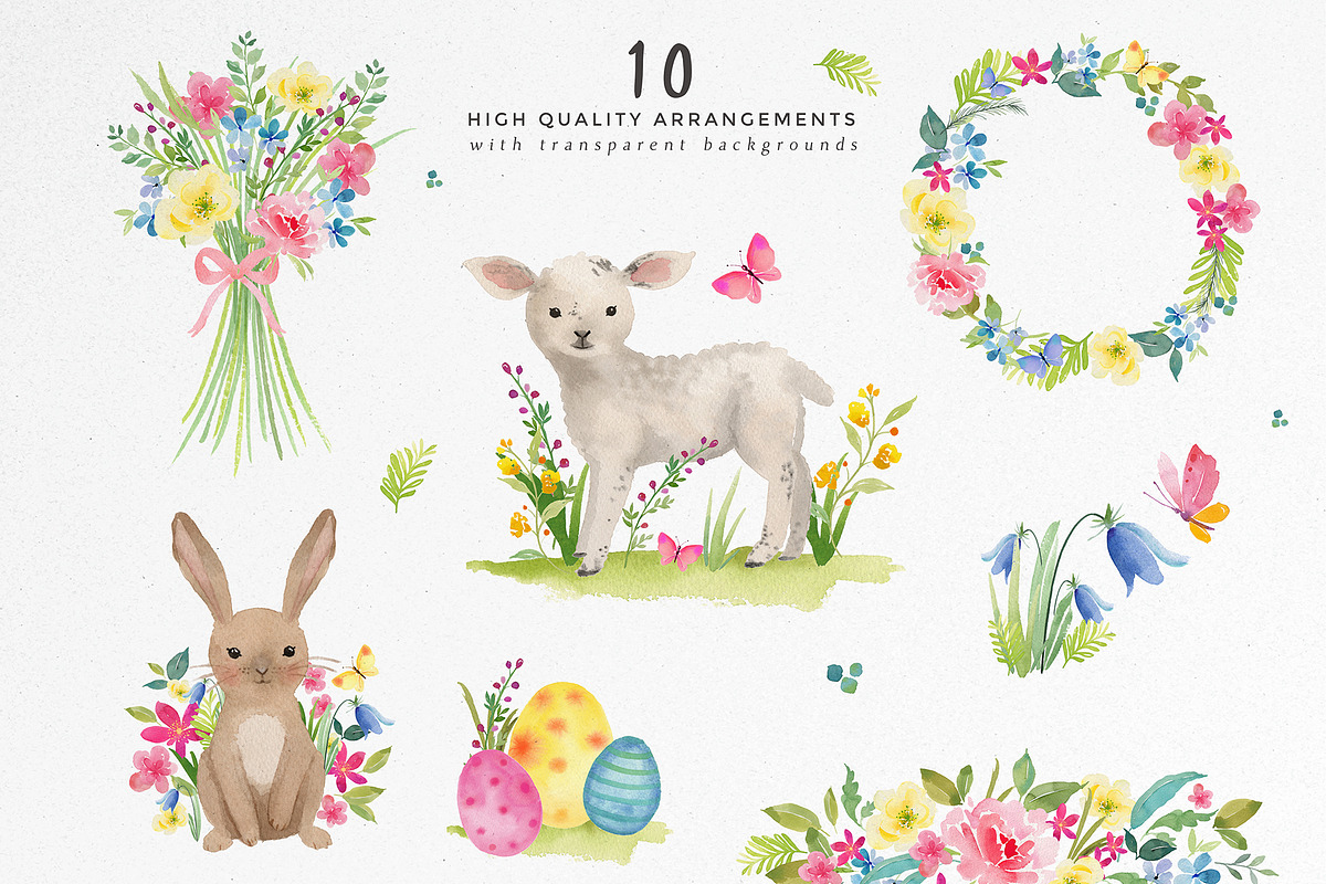 Spring Flowers and Animal Clipart, an Animal Illustration by Twigs and ...
