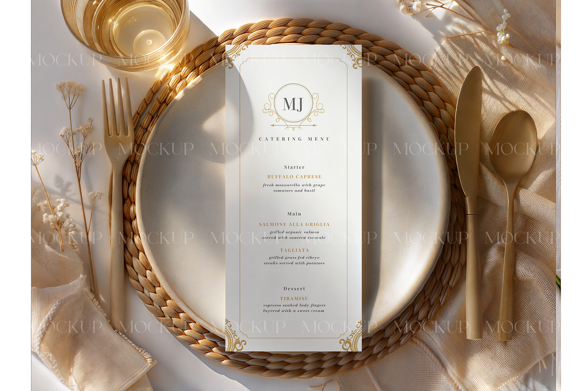 Natural 4x9 Menu Card Mockup, a Product Mockup by MockupWizard