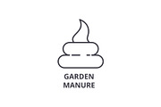 garden manure line icon, outline sign, linear symbol, vector, flat ...