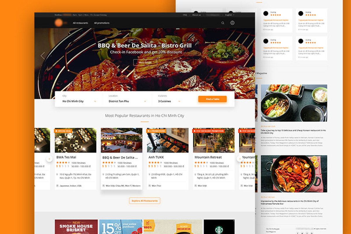 Table Booking Website, a Websites & App Template by Zoush