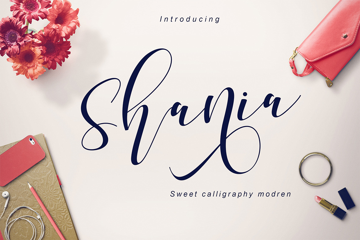 Shania sweet calligraphy, a Script Font by Teweka