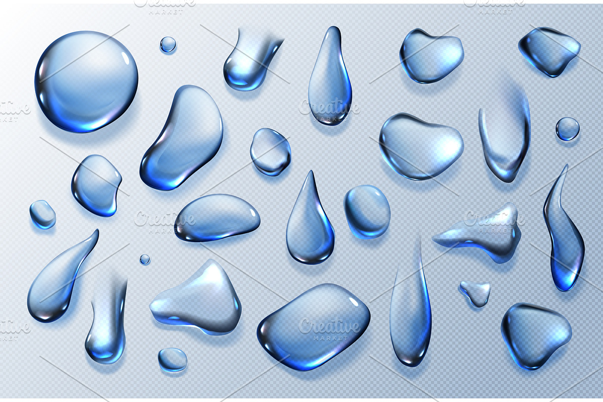 Clear water drops, dew or dripping, an Object Illustration by art PVP ...