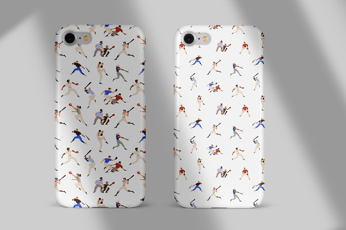 Baseball players seamless patterns, a Pattern Graphic by Good Studio
