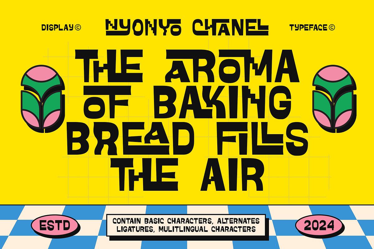 Nyonyo Chanel Typeface, a Sans Serif Font by alit design | Creative Market