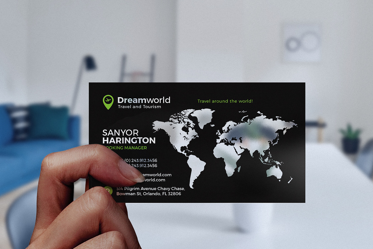 Tour and Travel Business Card, a Business Card Template by GraphicsEgg