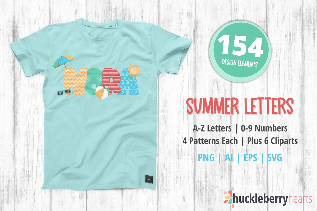 Summer Letters Clipart, an Illustration by Huckleberry Hearts