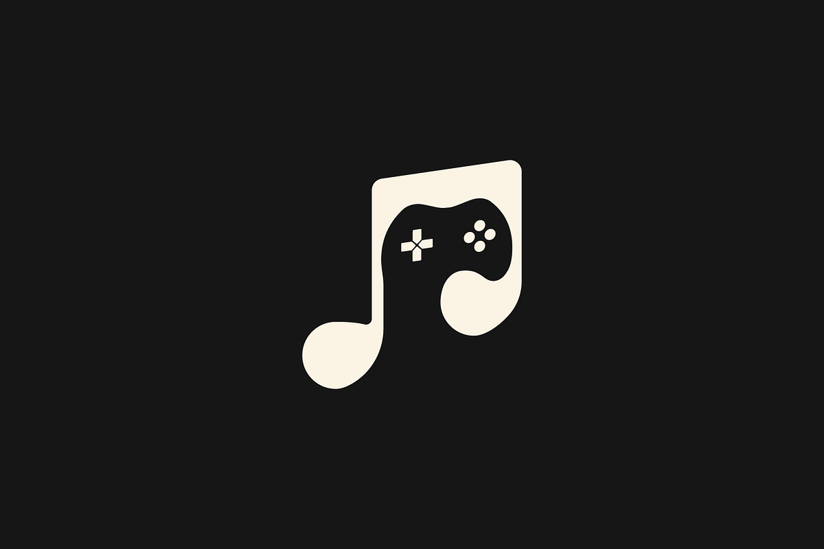 music game logo design template vector