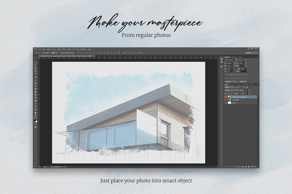Architect Sketch Photo Template, a Templates & Theme by Andrew Skoch ...