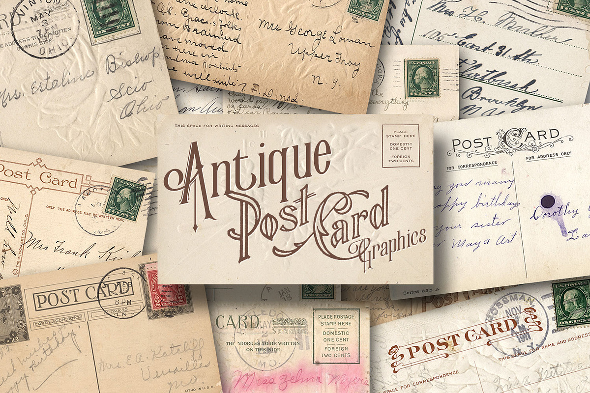 90+ Antique Postcard Graphics, an Object Graphic by Eclectic Anthology ...
