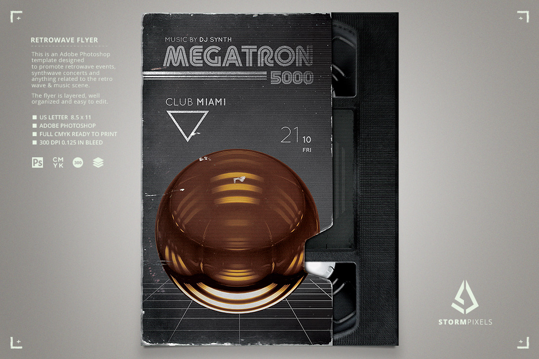 New Wave Flyer v1 Retrowave Poster, a Flyer Template by Storm Pixels ...