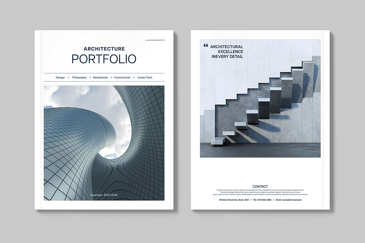 Architecture Portfolio Template, a Magazine Template by BrandPacks