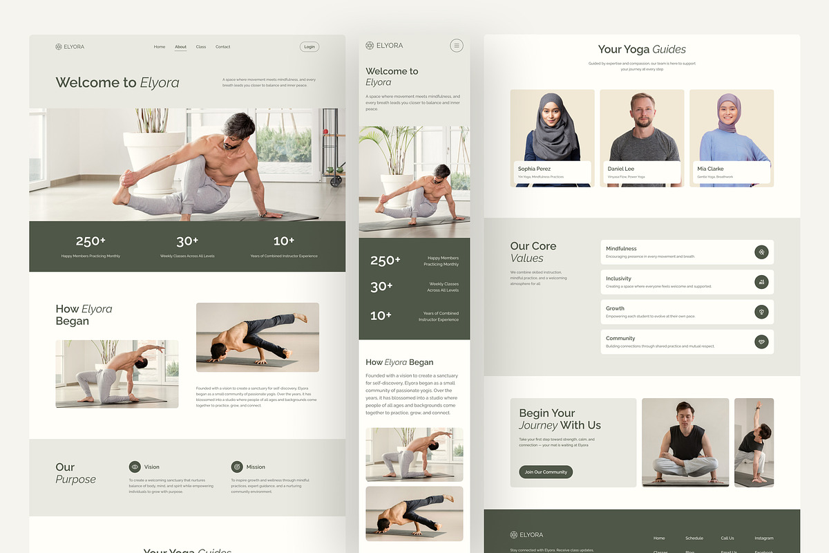 Yoga Studio Website UI Figma, an UI Kit Template by peterdraw