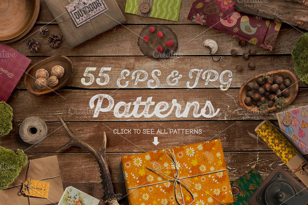 55 Different patterns pack, a Pattern Graphic by sundrameda